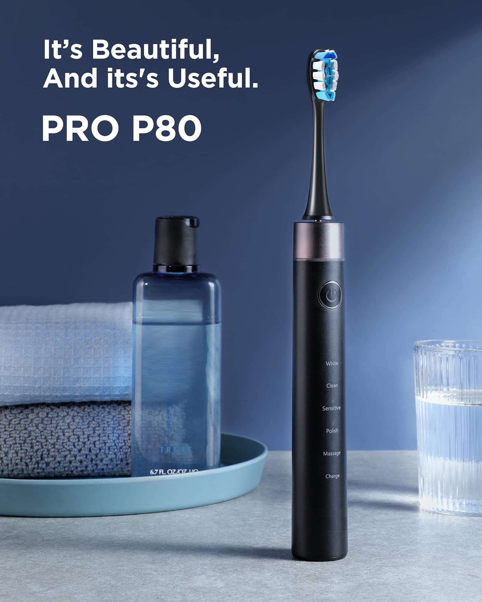 NINICE Sonic Electric Toothbrush Rechargeable for Adults with Pressure Sensor, Quieter Whitening Travel Electric Toothbrush with case, Electronic Toothbrush Powerful Cleaning with Smart Timer