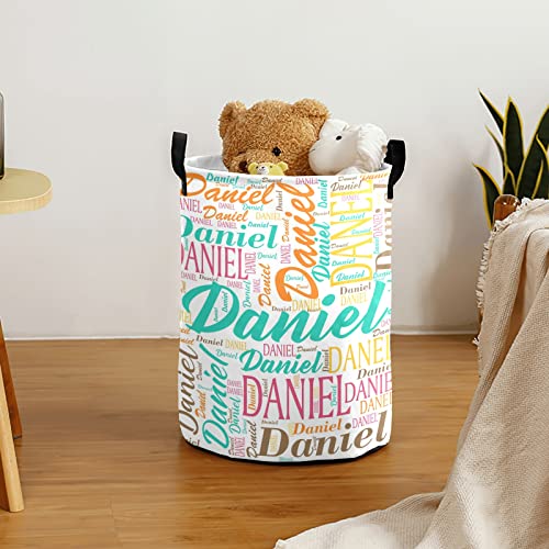 Personalized Laundry Basket with Name Personalized Hampers for laundry for Kids Adults Boys Girls Customized Collapsible Clothes Storage Basket with Handle (Colour 07)