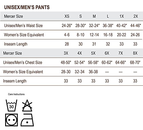 Mercer Culinary M60030BFPL Millennia Men's Black Cook Pants with White Fine Pinstripe, Large