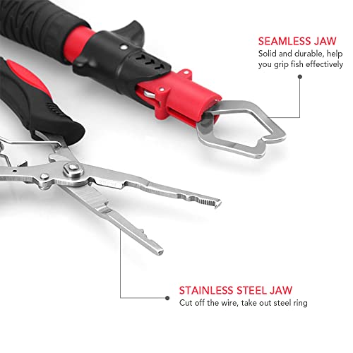 MengK Fish Tackle Fishing Gripper Fishing Pliers Braid Cutters Fish Lip Grip Handle Fishing Tackle Tools