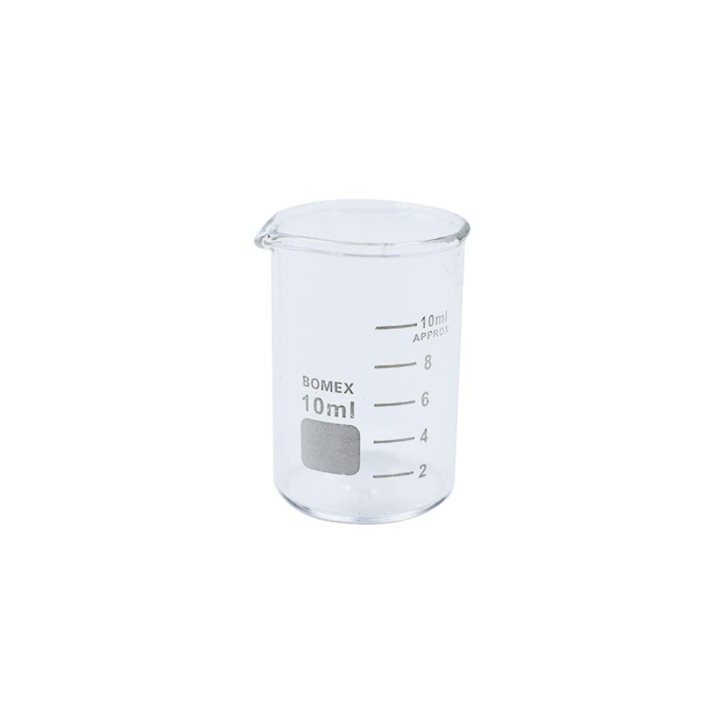 PULABO Nice DesignProfessional Lab Beaker Clear Measuring Cup Glass Beaker High Temperature Resistance Cup for Lab Use 10ML 2PCS and Creative