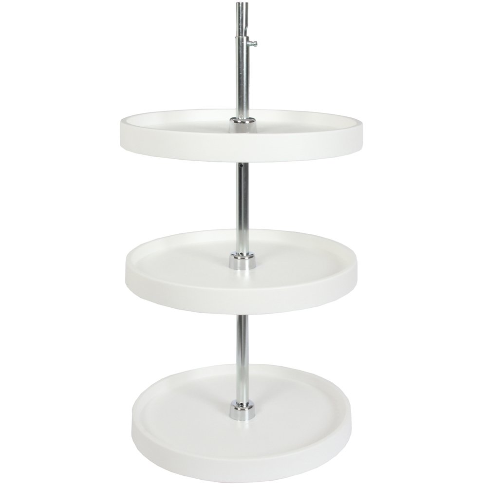 Knape & Vogt PFN18S3T-W 40.25 by 18 by 18-Inch 3-Tier Round Polymer Lazy Susan Cabinet Organizer, Full,White