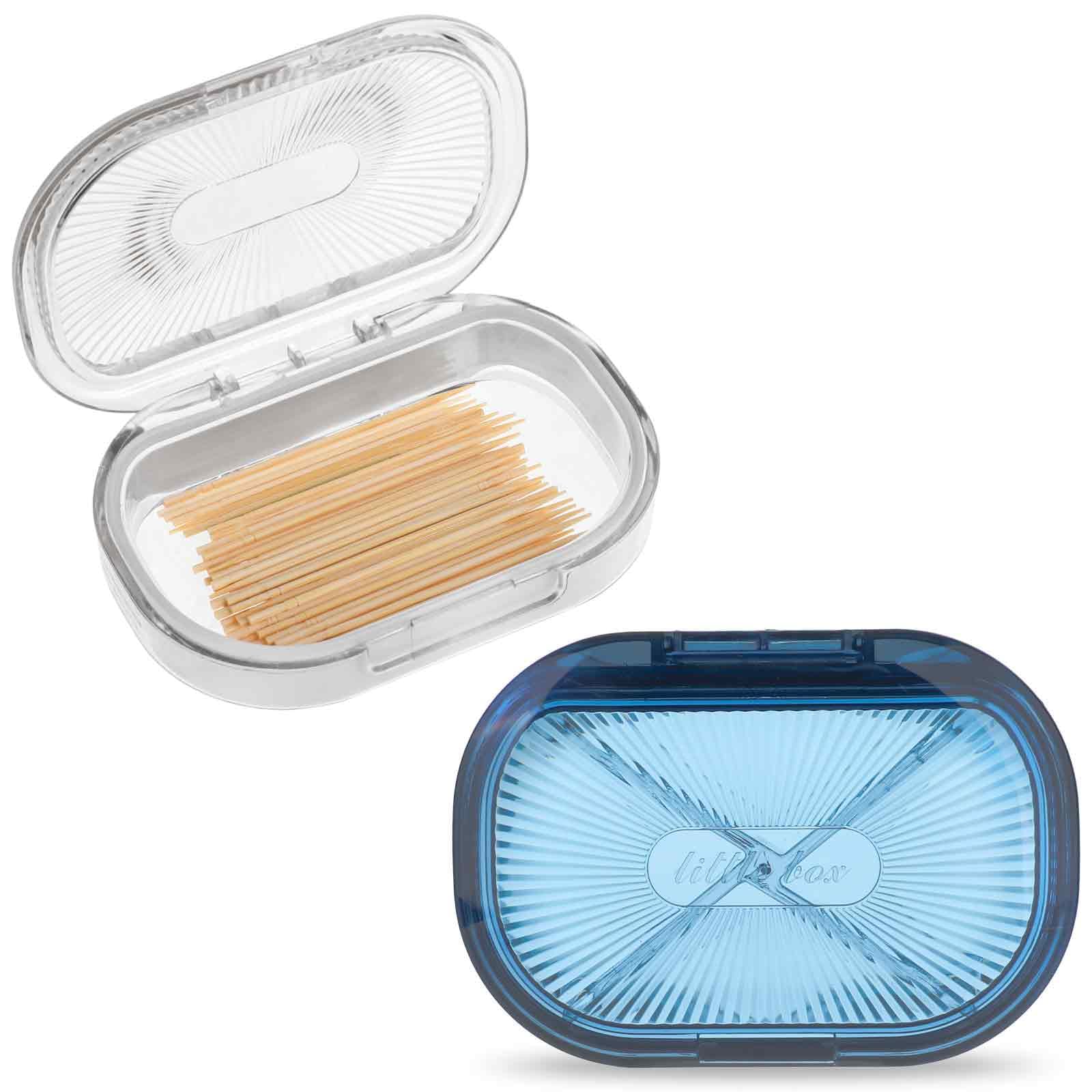 Qianyu 2 Pcs Small Storage Case Hair Tie Organizer Portable Travel Cotton Swab Container Daily Vitamin Pill Rectangle Clear Flosser Dispenser for Tiny Item Hair Accessories Home Offices Business Trip