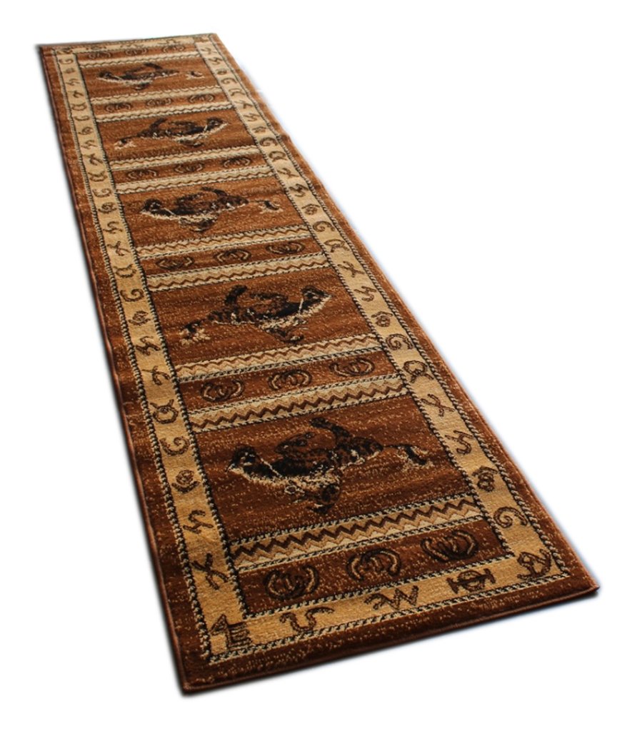 Western Area Rug Design 370 Lodge Brown (2 Feet 4 Inch X 10 Feet 9 Inch) Runner