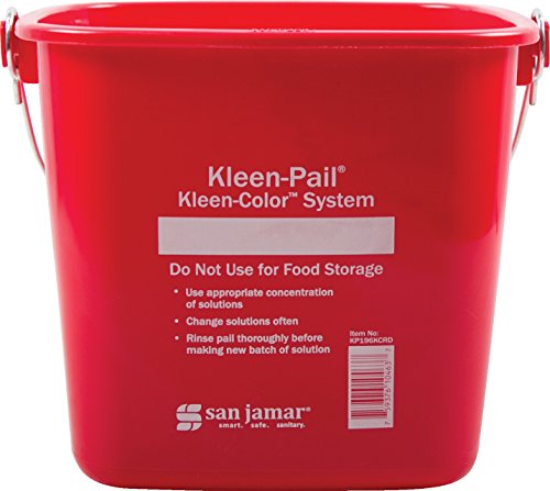 San Jamar KP196KCRD Kleen-Pail Commercial Cleaning Bucket, 6 Quart, Red