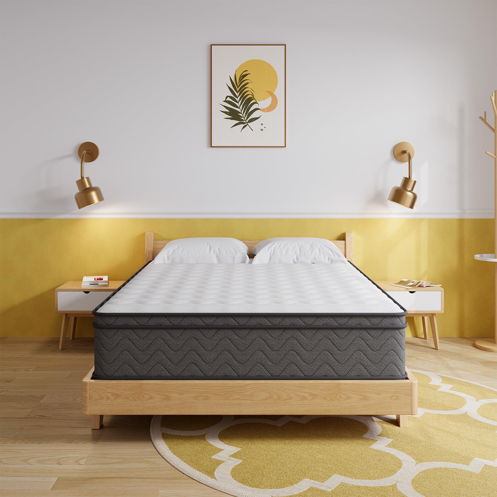 PHYAIR King Mattress, 12 Inch Innerspring Hybrid Mattress in a Box, Individually Pocket Coils for Motion Isolation & Cool Sleep, Queen Bed for Back Pain,CertiPUR-US,100 Nights Trial
