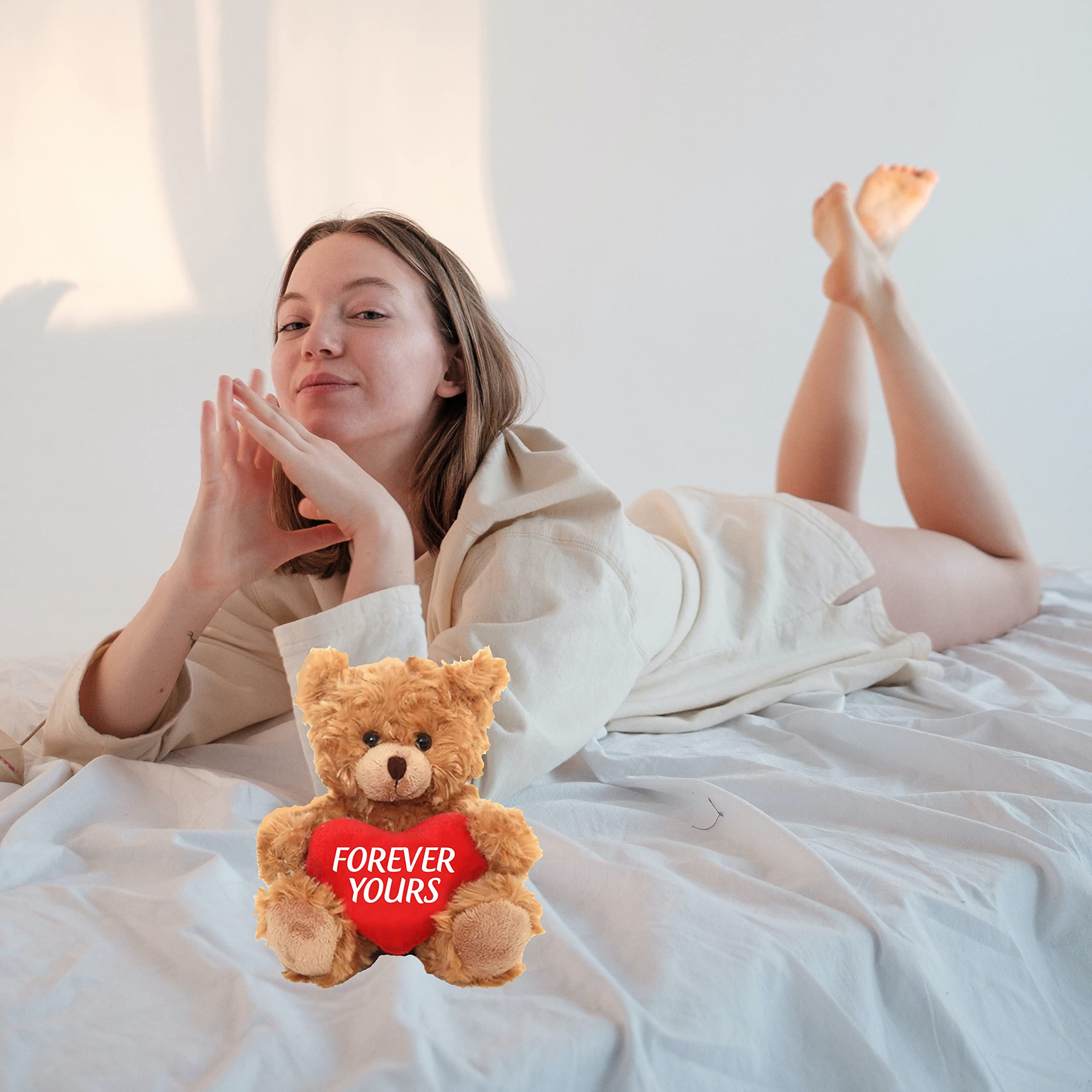 Personalized Mocha Bear with Heart for Girls, Boys - Custom Plush Teddy Bear with Your Text Name