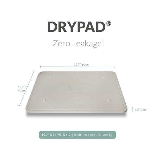 Momo Lifestyle Stone Dish Drying Mat DryPad 19.7" X 15.7" Misty Gray, Large Stone Drying Mat for Kitchen Counter, Drying Stone for Kitchen Counter Fits Various Dish Racks, Zero Rust Dish Drying Stone