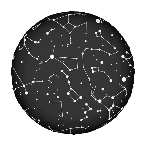 Starry Divination Constellation Spare Tire Cover,Universal Tire Covers for Trailers,RV,Truck, SUV, Camper,Waterproof Wheel Protector,14 15 16 17 Inch Wheel