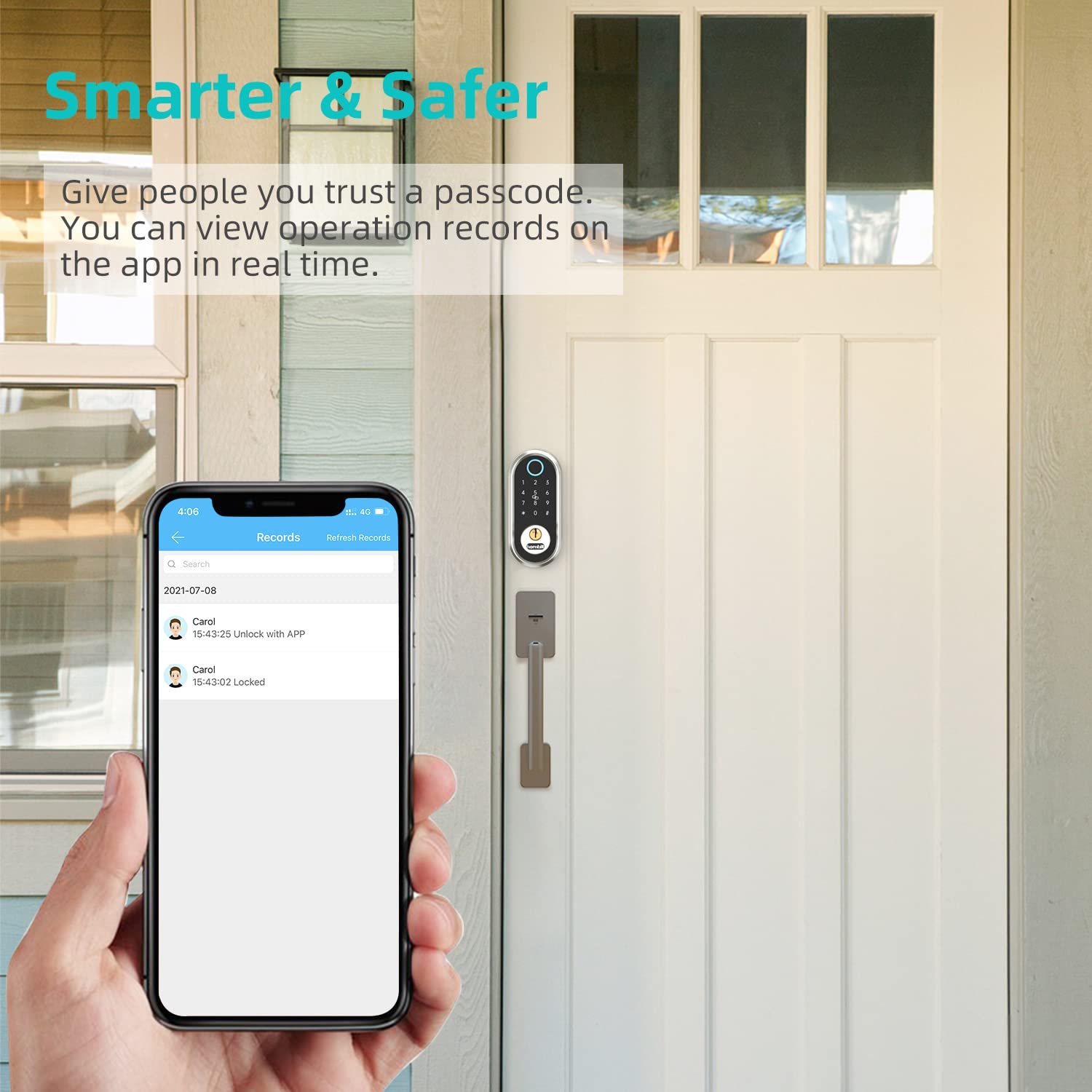 Hornbill Keyless Entry Fingerprint Door Lock - Digital Keypad Deadbolt with Auto Lock App and Alexa - For Home Office Airbnb