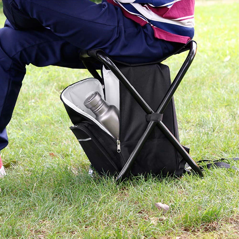 MengK Outdoor Folding Stool Portable Backpack Chair Stool
