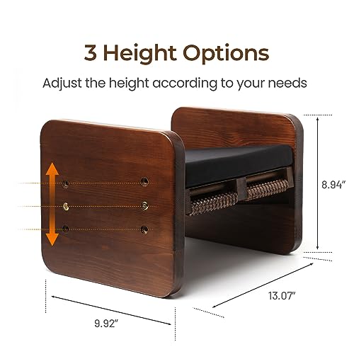 Hresskar Ergonomic Foot Rest Under Desk for Office Use at Work, Adjustable Foot Stool Under Desk for Home and Computer Gaming,with Roller Massage and Sponge Mat