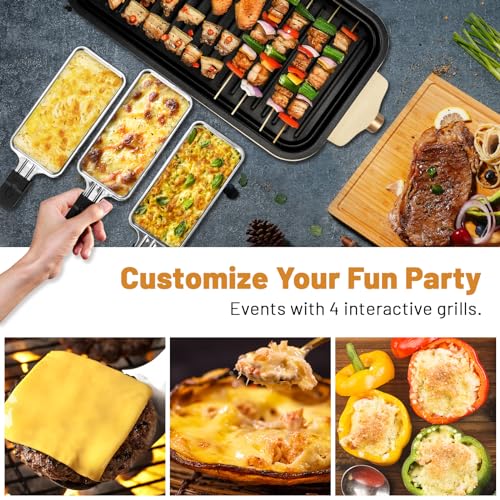 SUEWRITE Electric Smokeless Indoor Grill, Electric Grill Non-Stick Cooking Removable Plate, Portable Korean BBQ Grill with Removable Temperature Control, Dishwasher Safe, 1500W