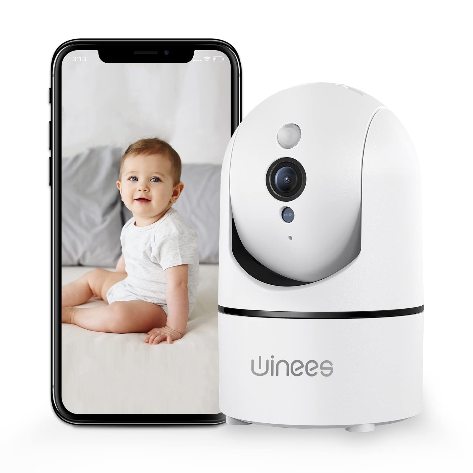 Monitor Indoor/Outdoor Security Camera WiFi Home Surveillance Alexa Camera with AI Detection, 2-Way Audio