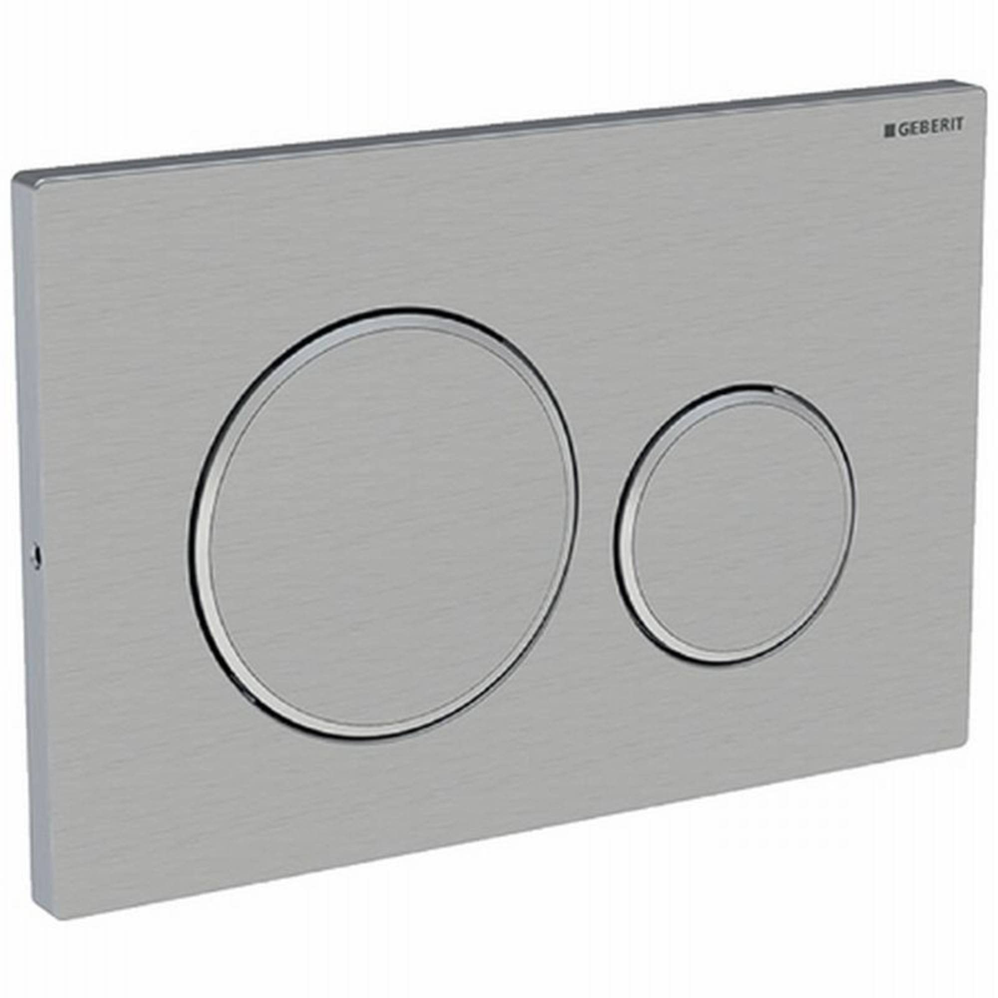 Geberit Sigma 30 115883JQ1 115.889.SN.1 2-Flow Hunting Trigger with Front Control, Plate + Matt Buttons, Chrome Strips, Black