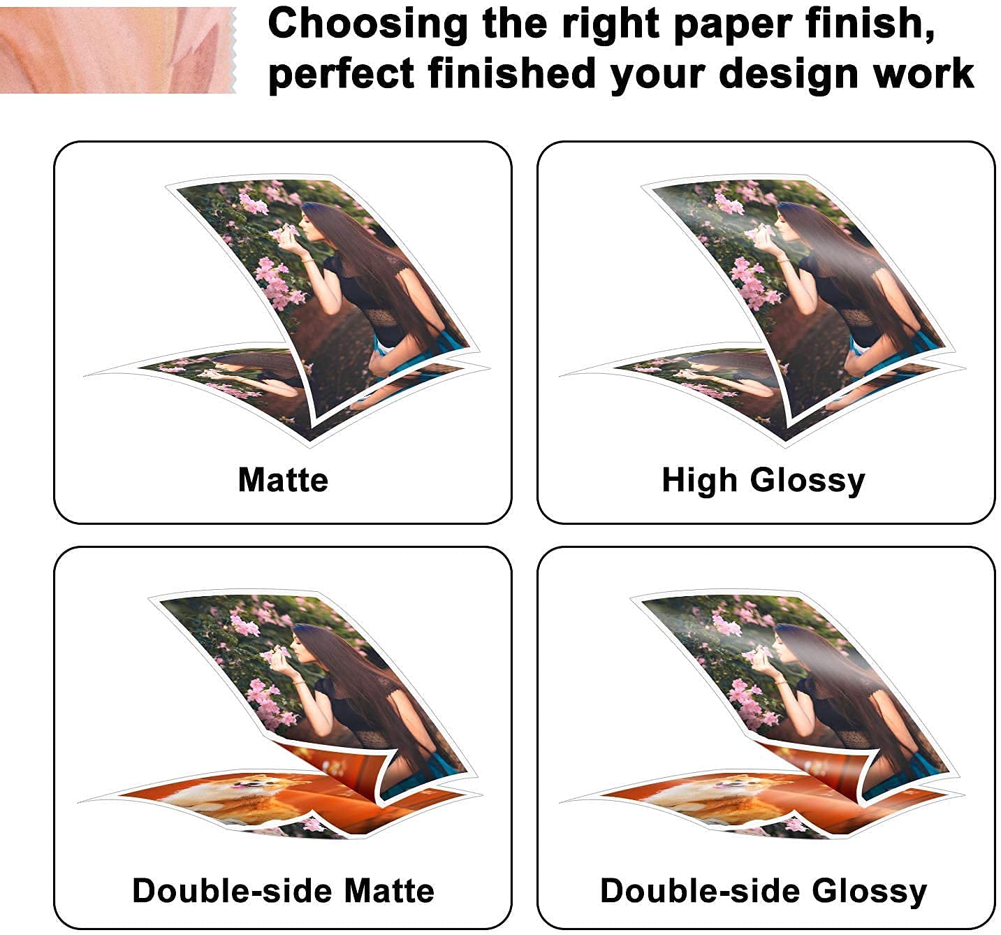 Koala Inkjet Glossy Photo Paper 50 Sheets 10X15cm 48LB Compatible with HP Envy Officejet Pro Photosmart Printers