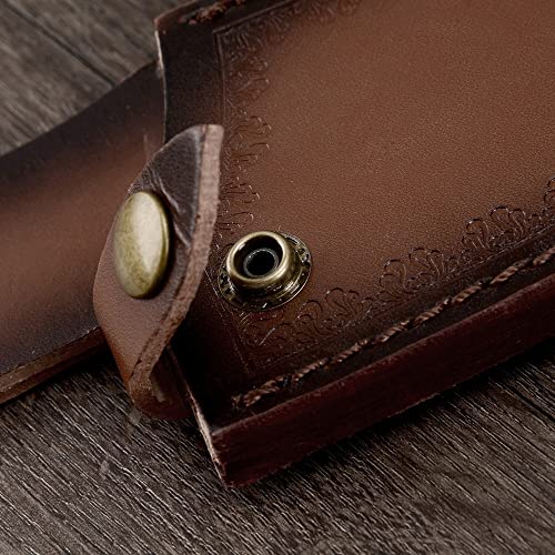 MiOYOOW Leather Knife Sheath, 8" Knife Head Sheath Kitchen Knife Protective Scabbard with Belt Loop for Camping BBQ Hunting