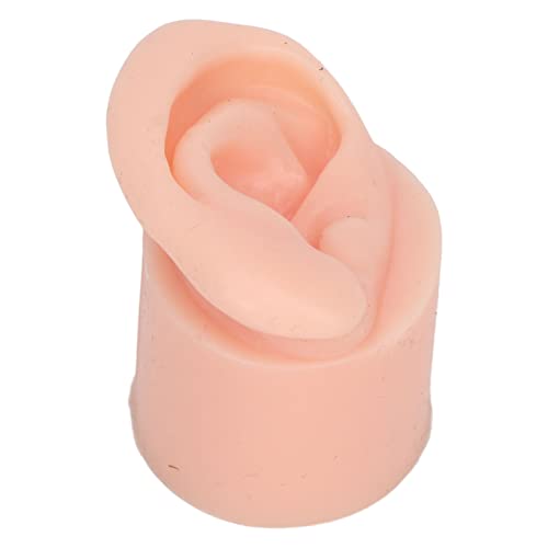 Piercing Ear Model, Light Skin Color Silicone Ear Model Teaching Tool Reusable Simulation for School (Left)