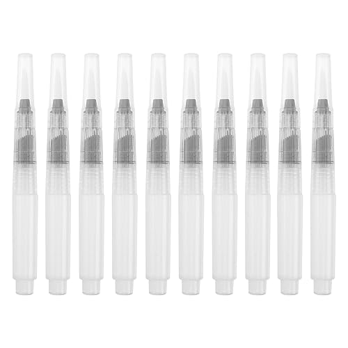 Suit Water Coloring Brush Pens,10pcs Watercolor Painting Brushe for Solid Colors or Powdered Pigment Pencils Bulk