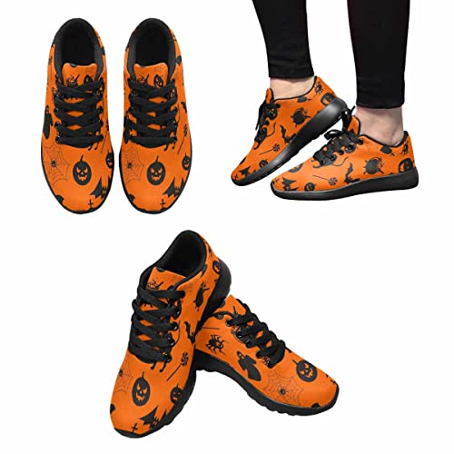 InterestPrint Halloween Symbols Background Womens Running Shoes Lightweight Breathable Athletic Tennis Sneakers