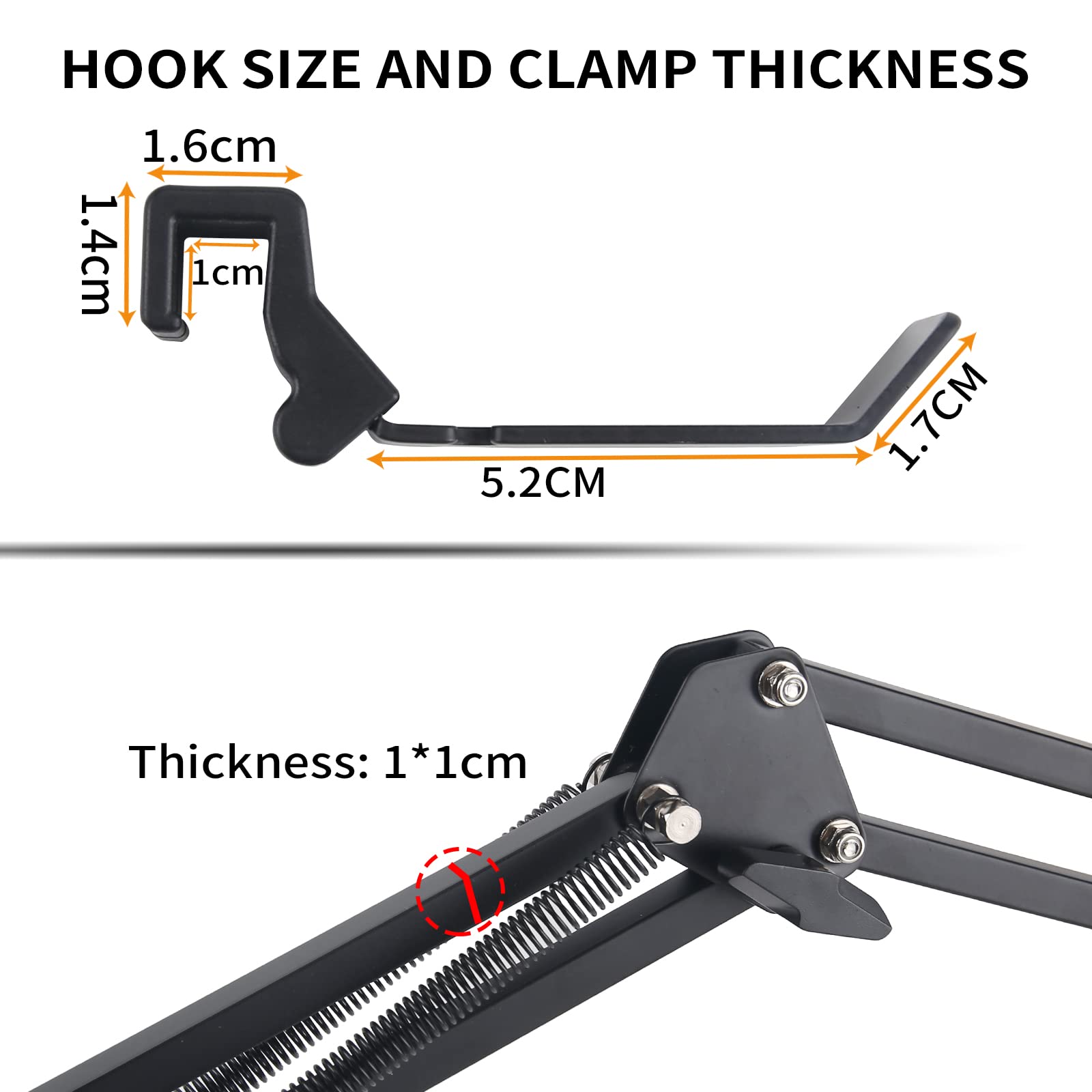 LILANZo Headphone Holder for Gaming Microphone Kit Microphone Stand with Mount Boom Arm, Headset Stand Clamp Hook for Table Phone Mount Stand Holder Desk Bed Mout