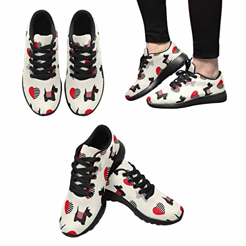 InterestPrint Scottie Dog Pattern Women's Running Shoes Jogging Sport Walking Sneakers Gym Workout US10