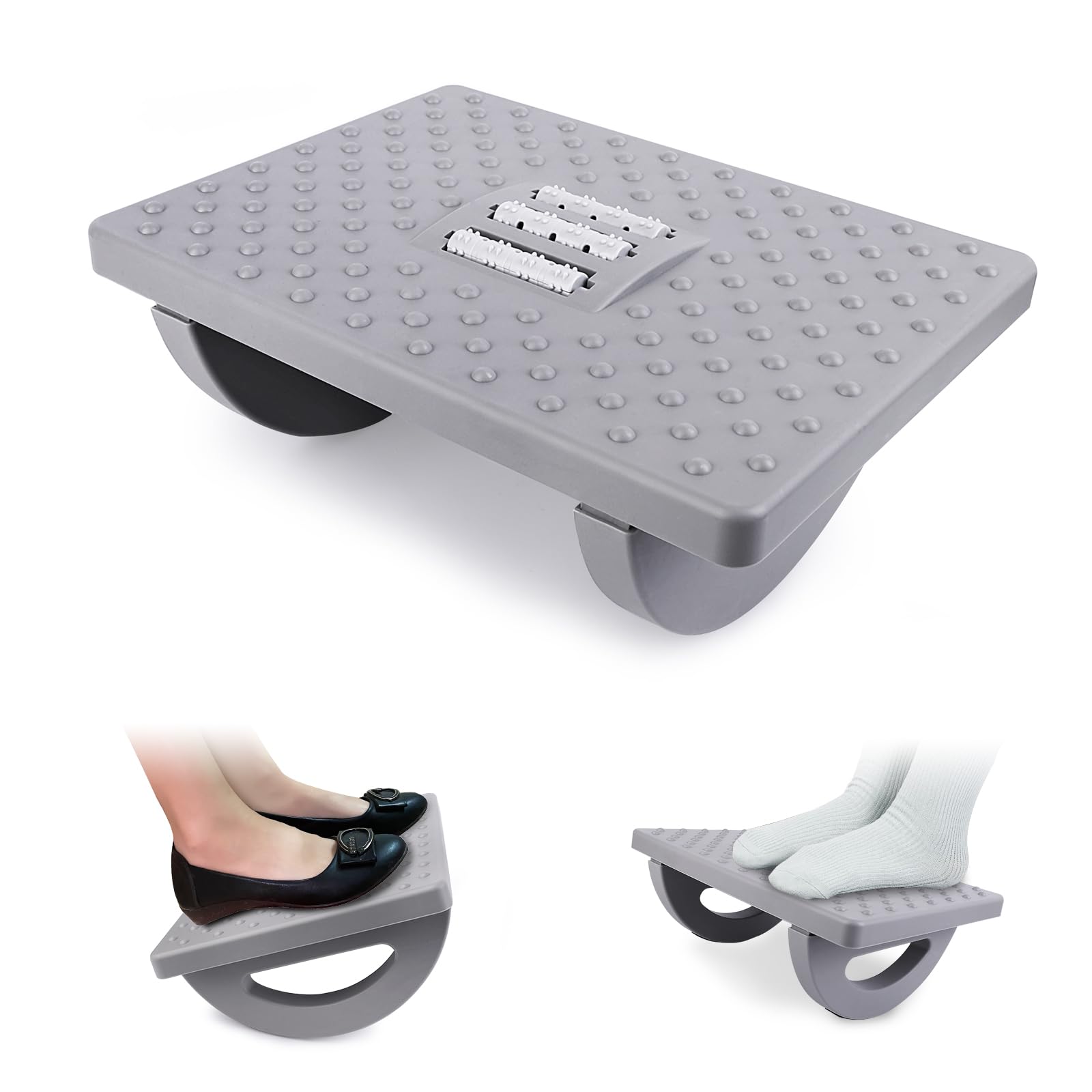 HSchumann Rocking footrest,for Under-Desk footrests in The Office,with Foot Massage, Ergonomic Table Foot Pedal,Comfortable footpegs are a Necessity at Home and at Work (Black)