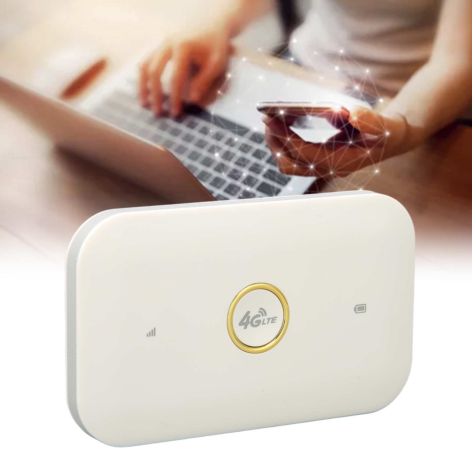 PUSOKEI 150Mbps 4G LTE Mobile Hotspot, LTE Wireless Internet Router Up to 12 Users, Wireless Pocket WiFi Device with SIM Card Slot for Home or Travel (White)