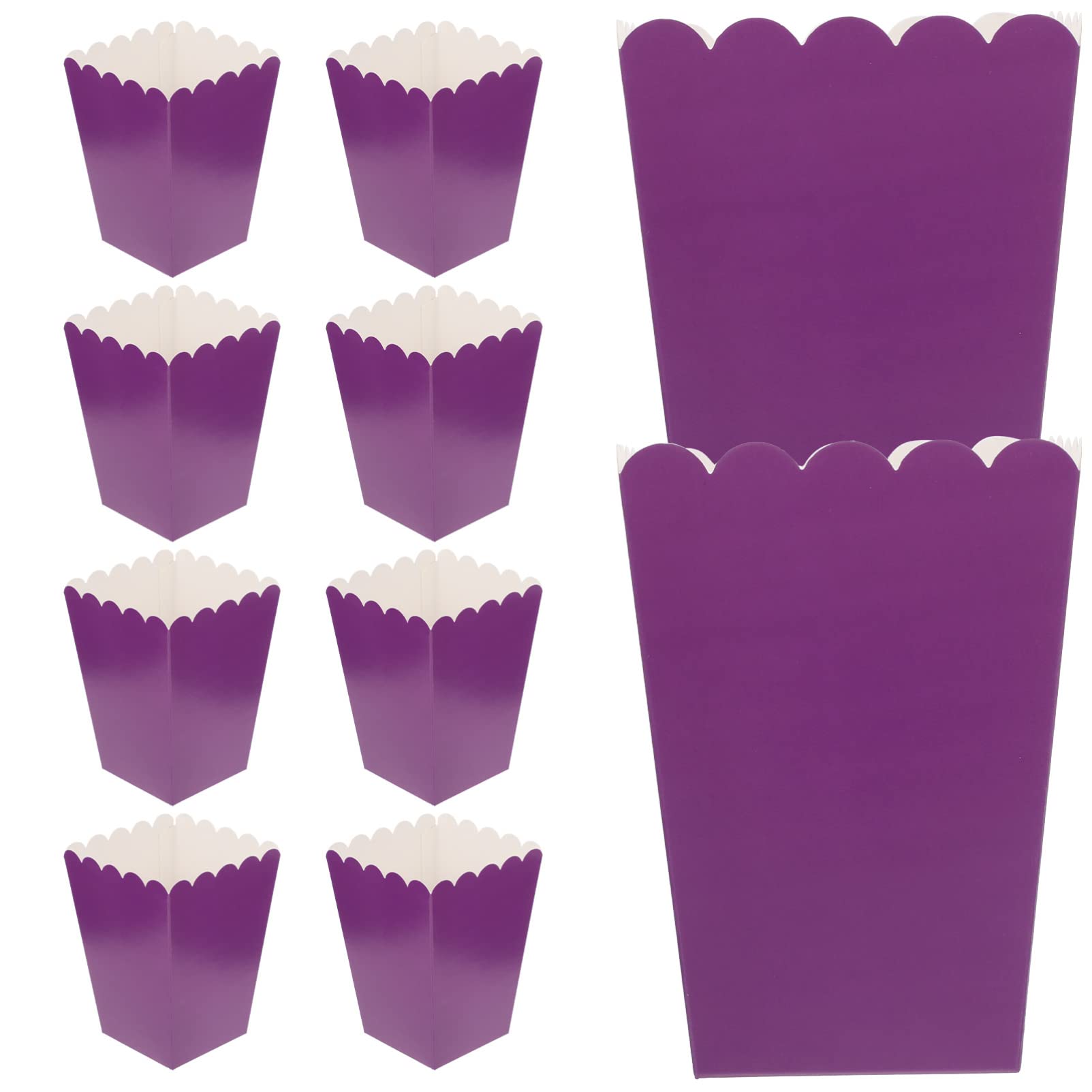 jojofuny 50pcs Boxes Popcorn Box Snack Candy Popcorn Bags Snack Containers Paper Popcorn Buckets Popcorn Cups Mini Popcorn Buckets 250g White Cardboard Purple Disposable Ice Bucket