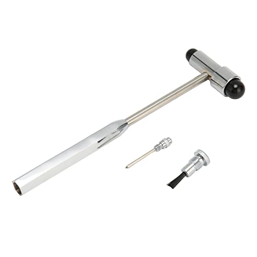 Neurological Massage Hammer, Silicone Zinc Alloy Neurological Diagnostic Hammer T Shaped Moderate Strength for Health Examination