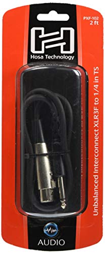 Hosa PXF-102 Cable 1/4-Inch TS - XLR3F 2 Feet