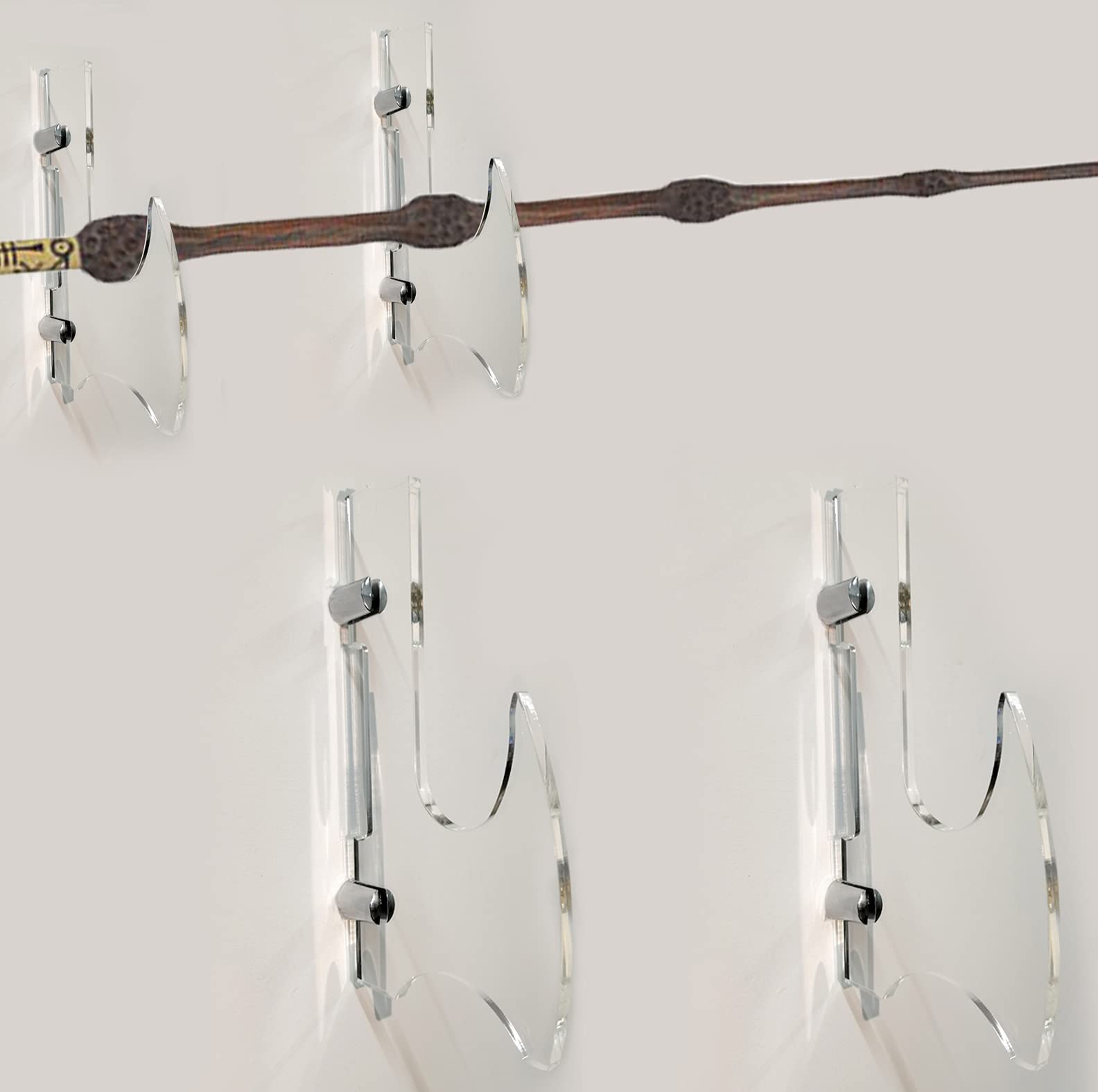 Lightsaber Wall Mounted Lightsaber Holder Lightsaber Wall Mounted Wand Holder Sword Holder Knife Holder-Including fixings (Transparent)