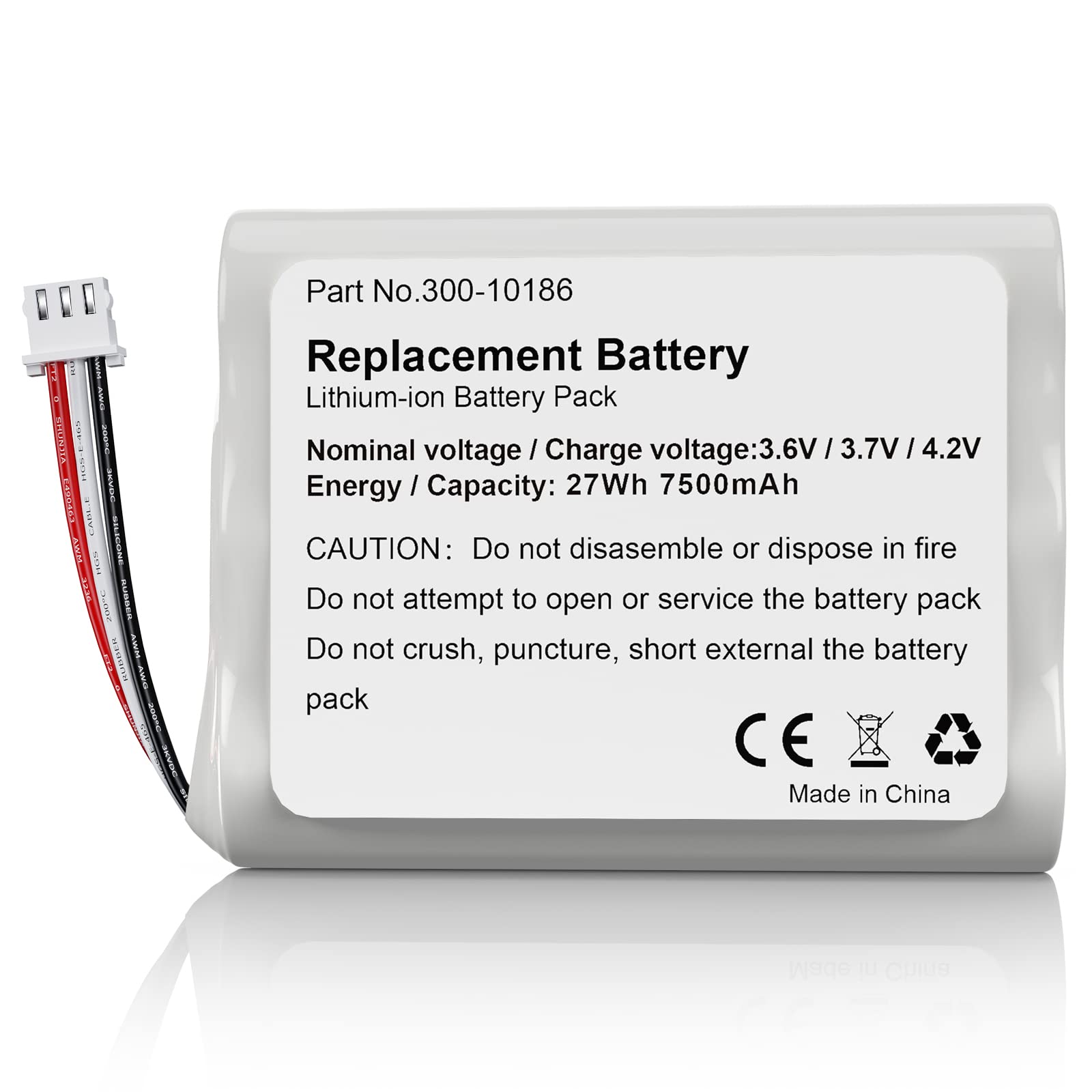 Loqdivr Replacement Battery 300-10186 for ADT Command Smart Security Panel ADT5AIO-1 | ADT5AIO-2 | ADT5AIO-3 | ADT7AIO-1 | Honeywell ADT2X16AIO-1| ADT2X16AIO-2, 3.6V/3.7V/4.2V