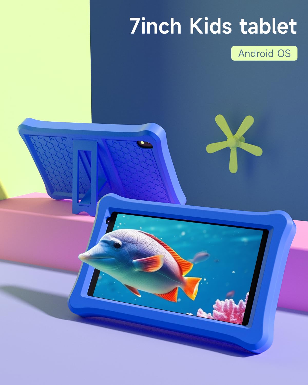 Kids Tablet Toddler Tablet, 7" Tableta for Boys Girls With Child protective cover 2GB+32GB Android 11 Tablet, WiFi Dual Camera IPS Safety Eye Protection Screen, Parental Control APP Kid Tablets Orange