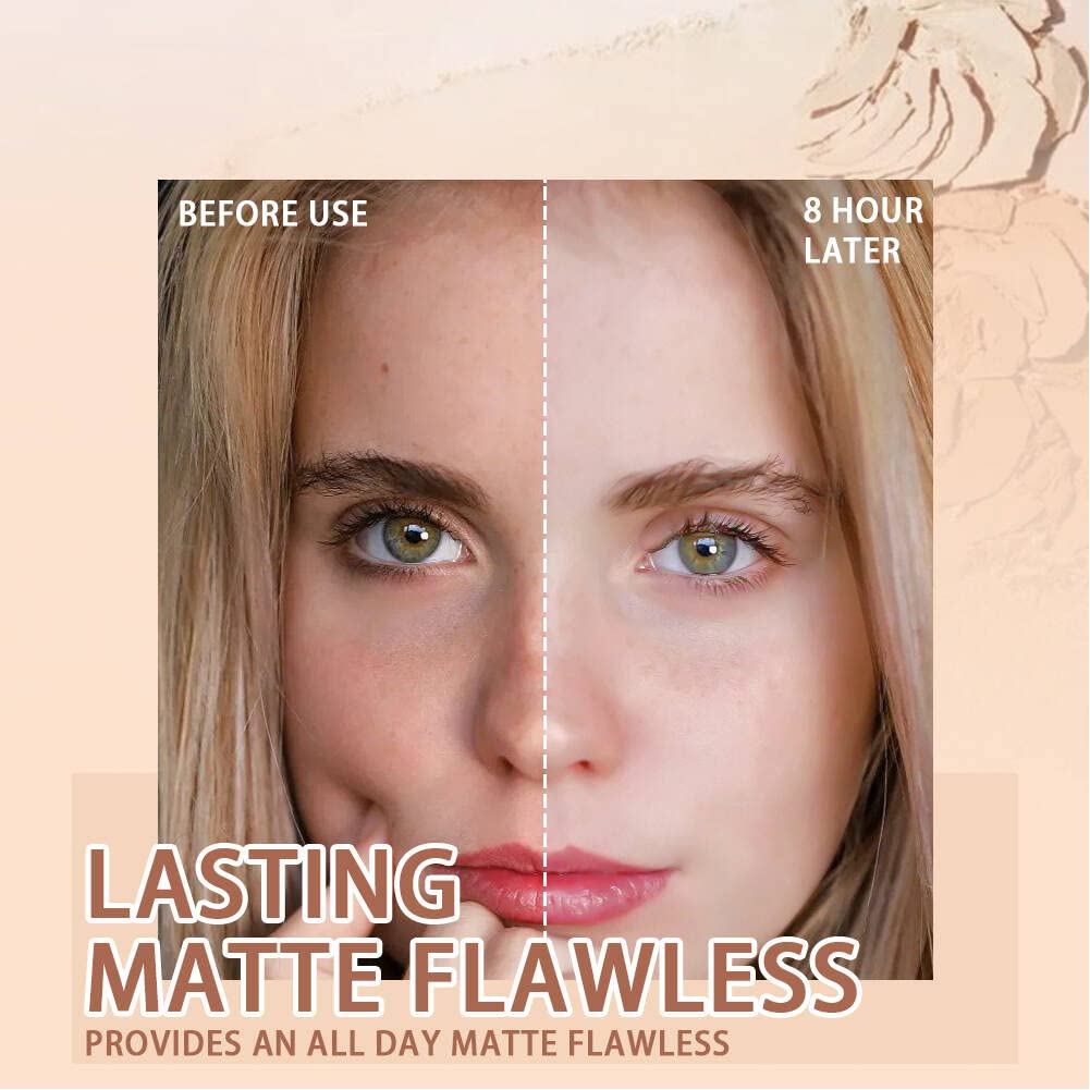 RISTALGIC Face Powder Oil Control Pressed Powder Long Lasting Waterproof Face Powder Silk Soft Mist SPF Cosmetics Smooth Texture Pan, 02-NATURAL BEIGE