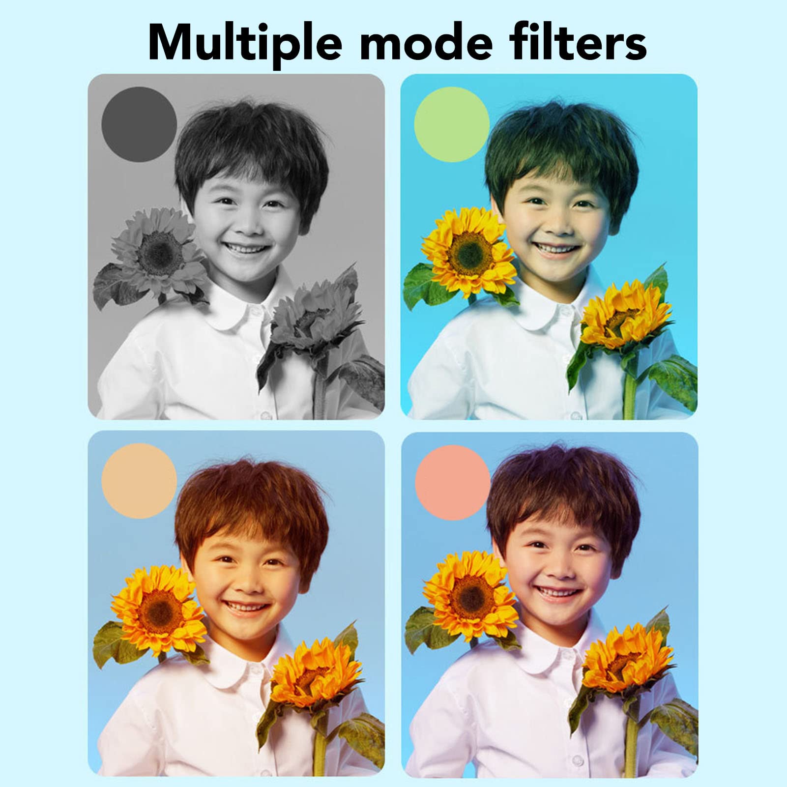 Kids Camera, Silicone Cover Kids Camera Toy Rich Effects 2.0 Inch Color Display 1080P for Daily Life (Blue)