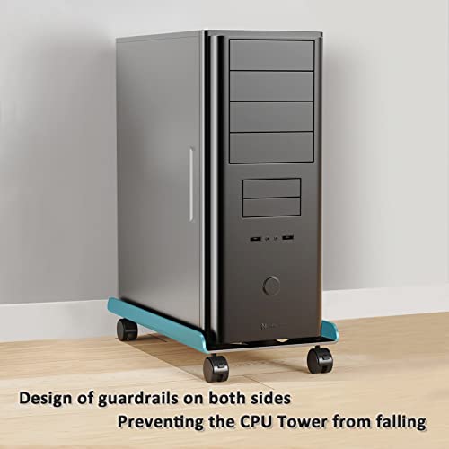Kriico Computer Tower Sand, Heavy-Duty Metal CPU Stand Cart, Mobile PC Tower Stand with Rolling Casters, CPU Raise Fits Most PC Gaming Office Desk Accessories