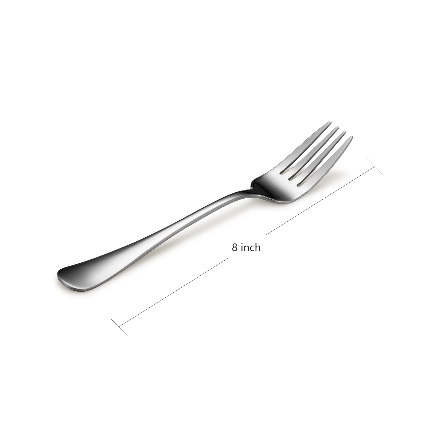 KOLEEP Dinner Forks Pack for 12, Stainless Steel 12-Piece Table Forks Set (Silver 8 Inches)