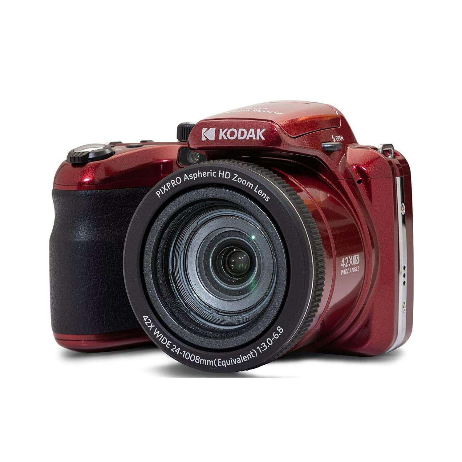 Kodak PIXPRO Astro Zoom AZ425 20MP Digital Camera (Red) Bundle with 32GB Card and Rechargeable Battery and Charger Kit (3 Items)