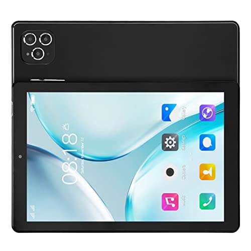 ICRPSTU Tablet PC, US Plug 100‑240V Octa Core CPU 4GB RAM 64GB ROM Office Tablet 2 Card Slots for Business (Black)