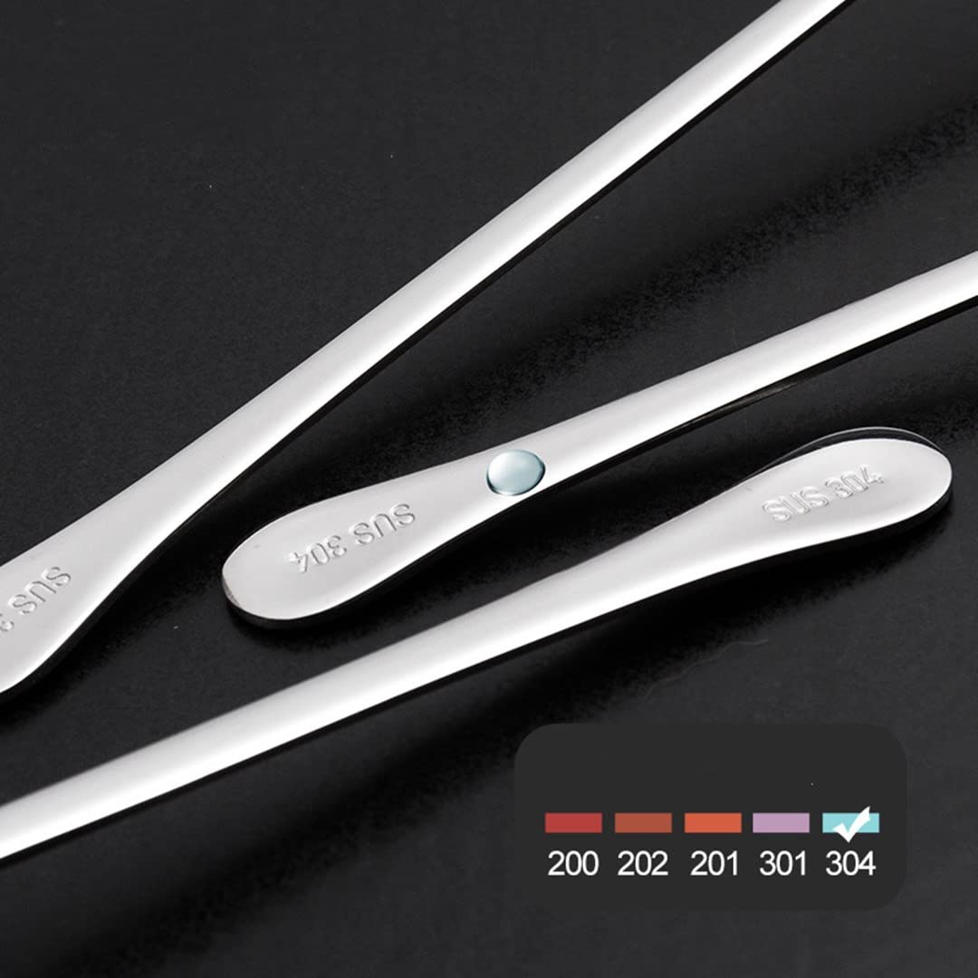 Long Handle Spoons,8-inch Ice Tea Spoon, Coffee Stirrers,Ice Cream Spoon, AXIAOLU Premium 18/10 Stainless Steel Cocktail Stirring Spoons, Set of 4 Silverā¦