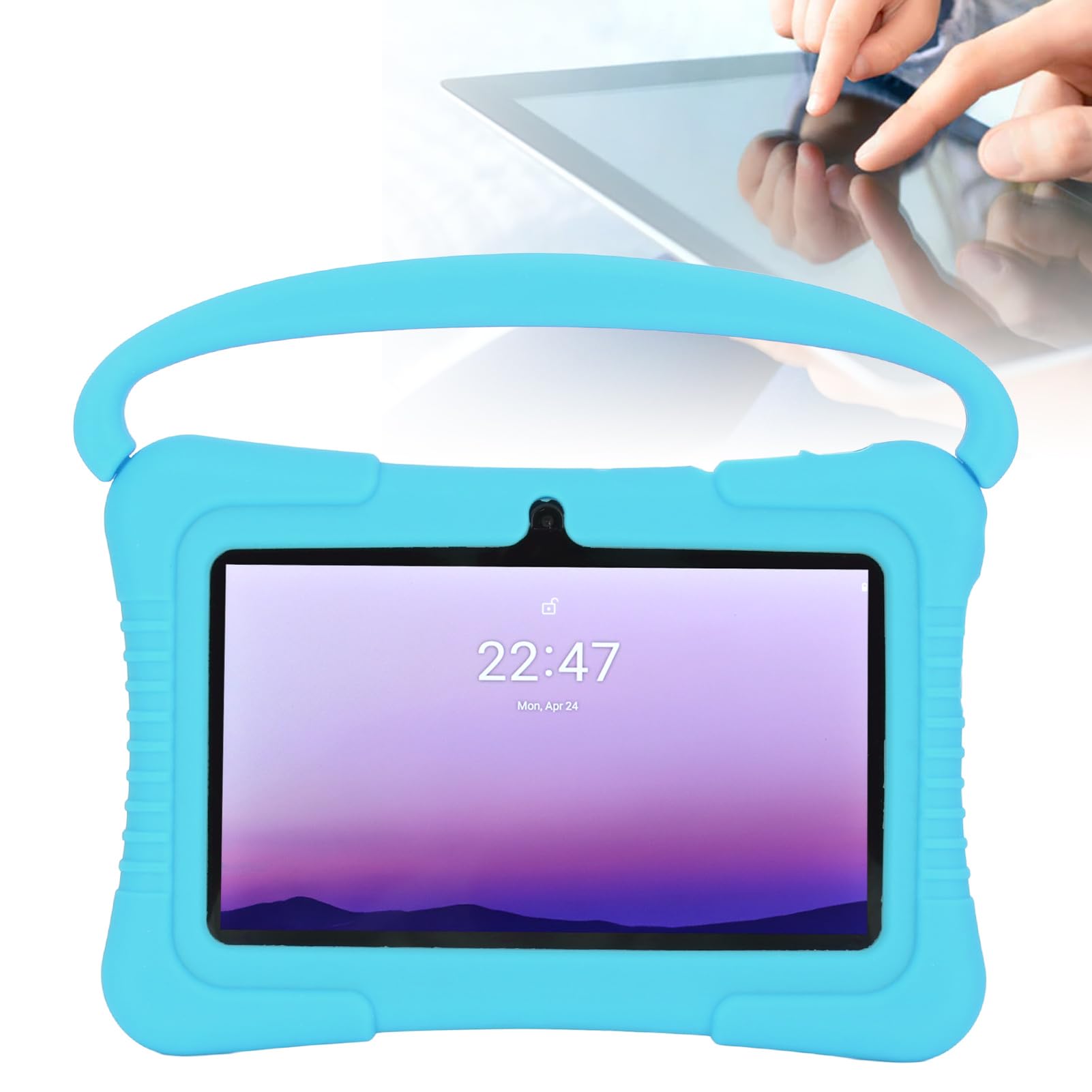 Kids Tablet, 7 inch 2GB 32GB Quad Core Processor Toddler Tablet with Dual Camera, 3D Design Kids Tablets with Protective Cover for Girls and Boys 110‑240V (US Plug)