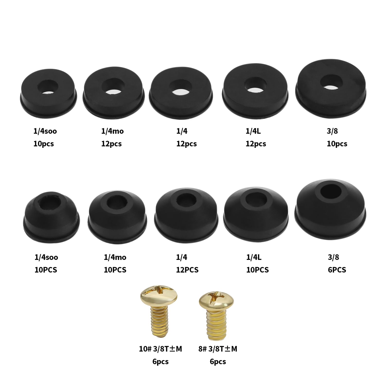 The Lord of the Tools 116PCS Faucet Washers Kit with Multi-Size Flat Washers Angled Washers Brass Screws for Faucet Repair Bathroom Kitchen Household Appliances