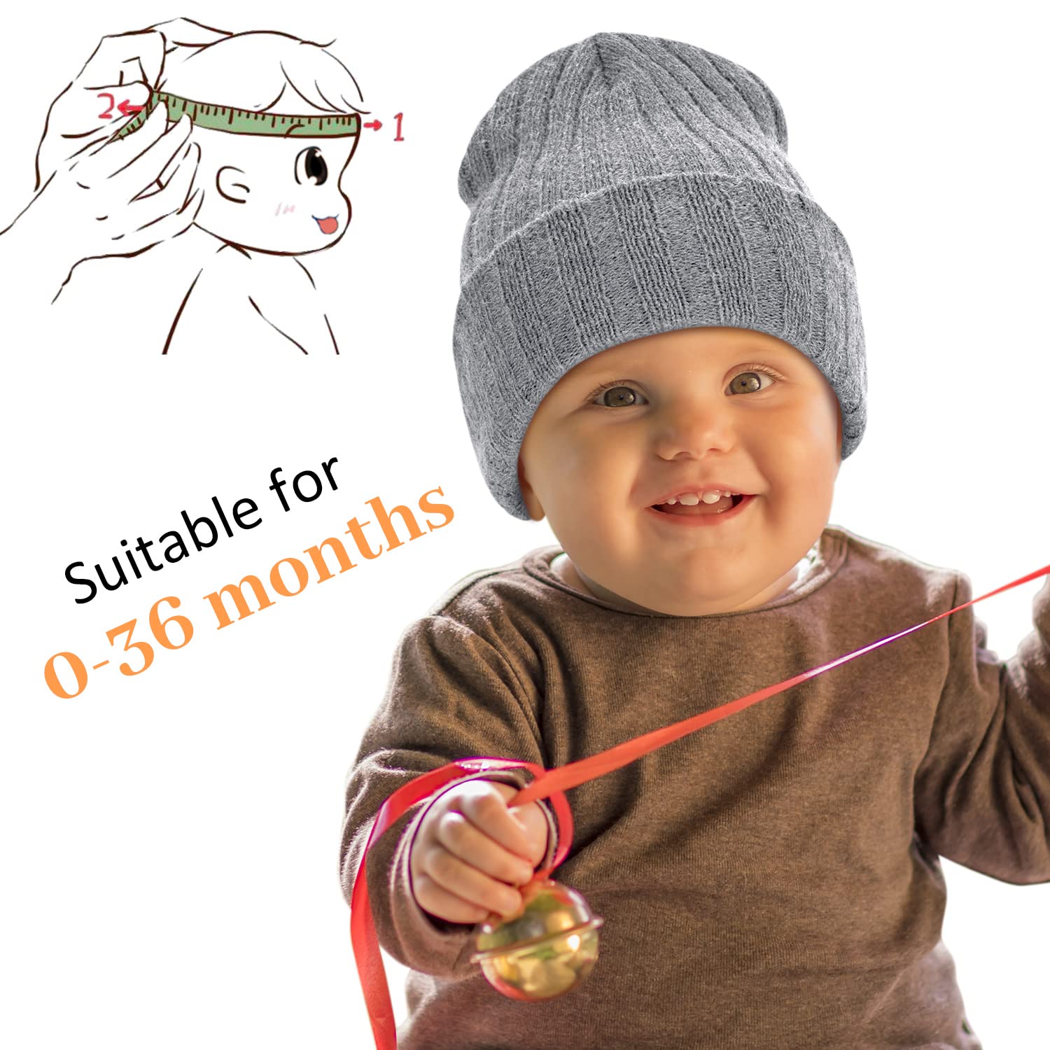 Newborn Winter Beanie Hat,Soft Baby Knit Beanie with Smiley Face for Infant Toddler Boy GILR Winter Warm Hat