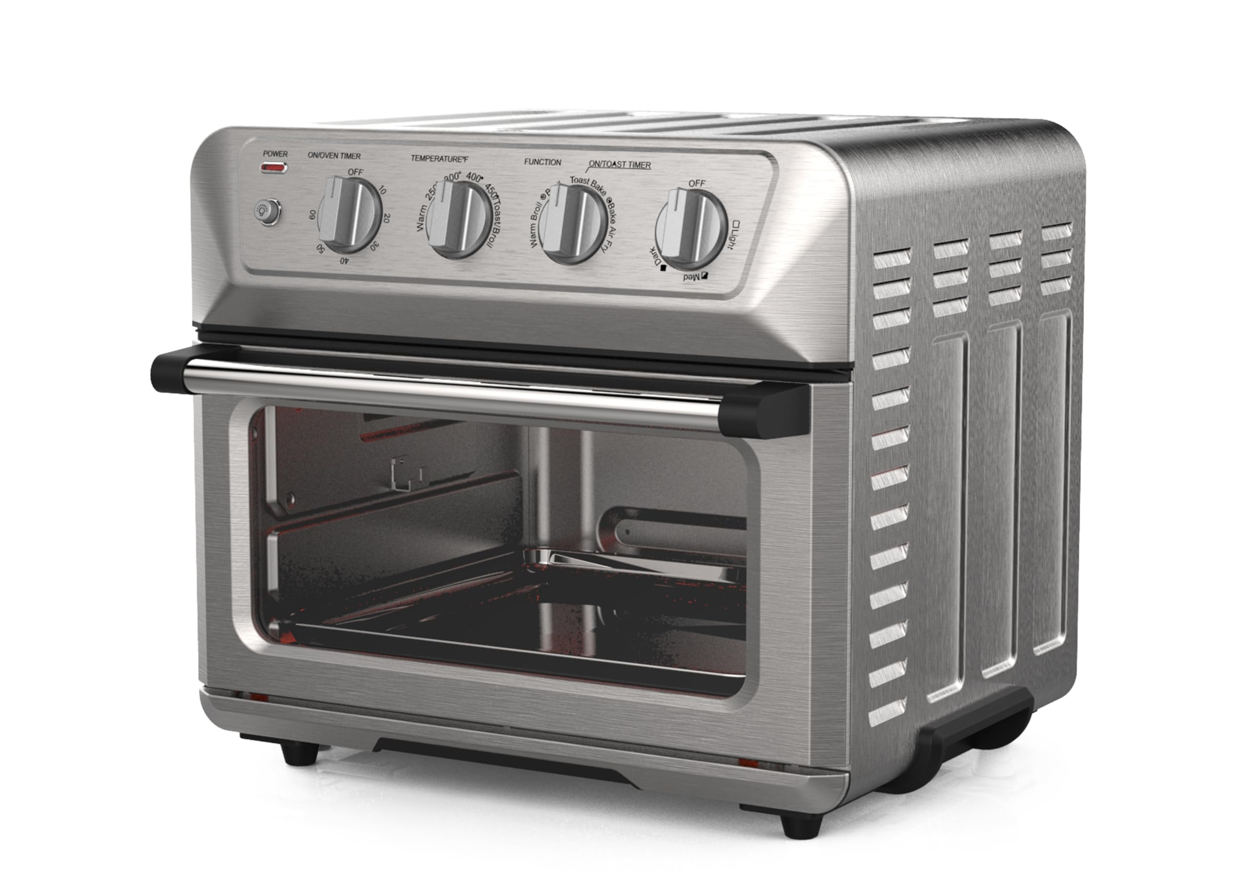 iCucina 1800W Convection Air Fryer Toaster Oven, Large 22.5QT Countertop Oven with 7-in-1 Functions (cut toaster), Stainless Steel