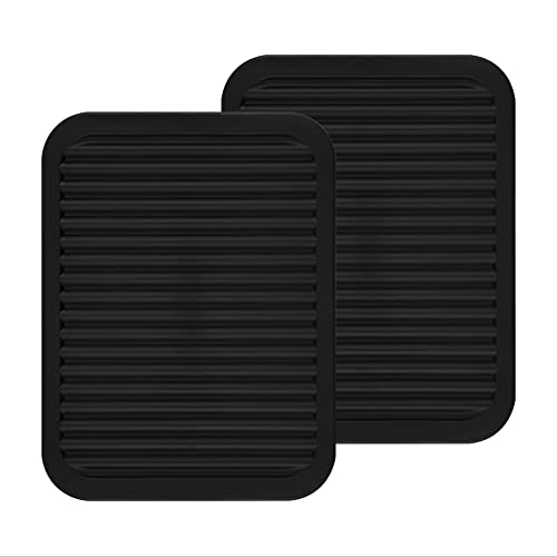 Nstezrne Trivets for Hot Dishes, Hot Pads for Kitchen Silicone Trivet Dish Mat, Trivets for Hot Pots and Pans, Multi Purpose Heat Resistant Mats for Countertops Rectangular Pot Holders Set 2 Black