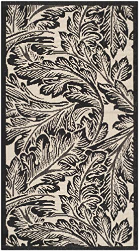 SAFAVIEH Courtyard Collection Accent Rug - 2'7" x 5', Sand & Black, Non-Shedding & Easy Care, Indoor/Outdoor & Washable-Ideal for Patio, Backyard, Mudroom (CY2996-3901)