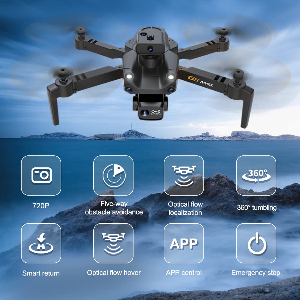 Geniboom Drone for Adults Obstacle Avoidance Video Small Foldable Aerial Drones for Kids 8-12 with Camera Hobby RC Quadcopter Drine Headless Mode One Key Take Off/Land
