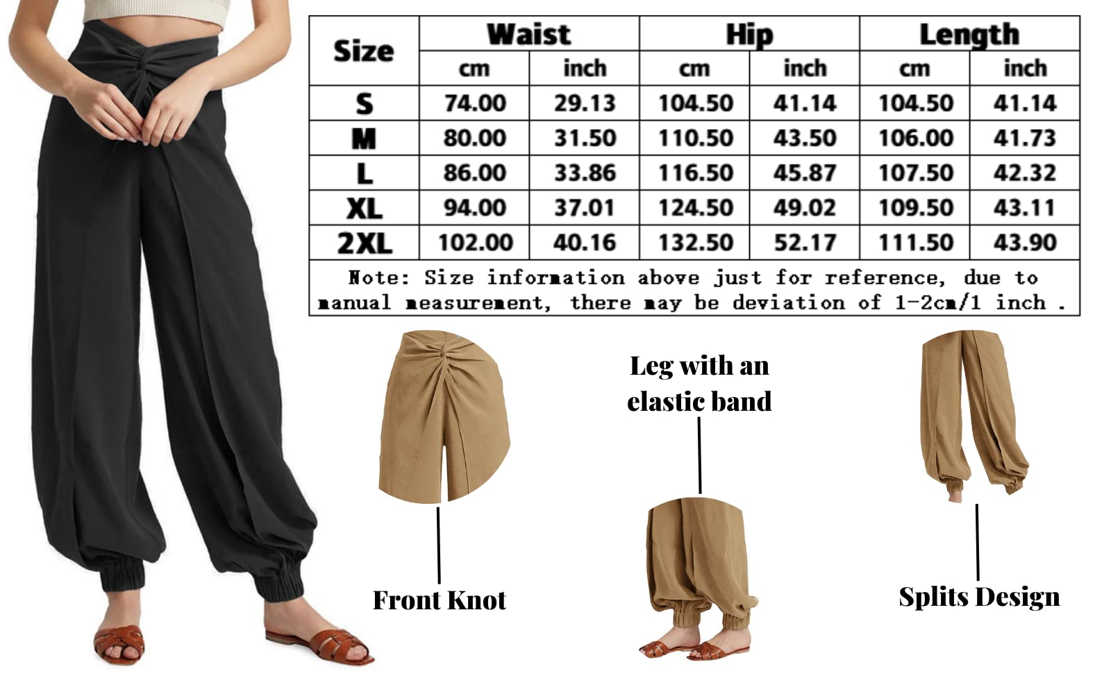 LAICIGO Women's Harem Pants, Hippie Palazzo Pants Boho Joggers Yoga Sweatpants Dark Blue