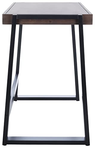 Safavieh Home Collection Dennings Modern Farmhouse Walnut/Black Desk, Medium